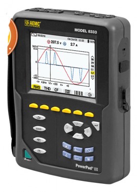 AEMC 8333 True RMS Power Quality Analyzer, Three-Phase, 40 to 69 Hz