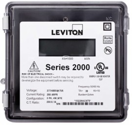 Leviton 2R480-121 Small Outdoor Enclosure 277/480V Three Phase Meter ...